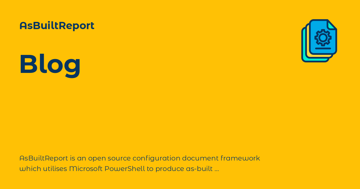 Blog - AsBuiltReport