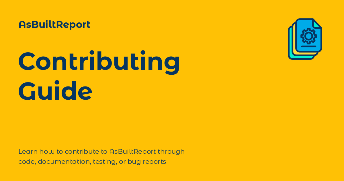 Contributing - AsBuiltReport